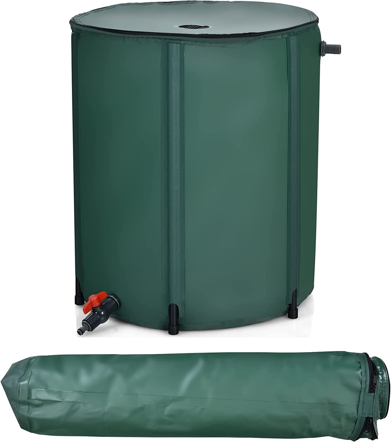 Happygrill 53 Gallon Collapsible Rain Barrel, PVC Rain Water Collection ...
