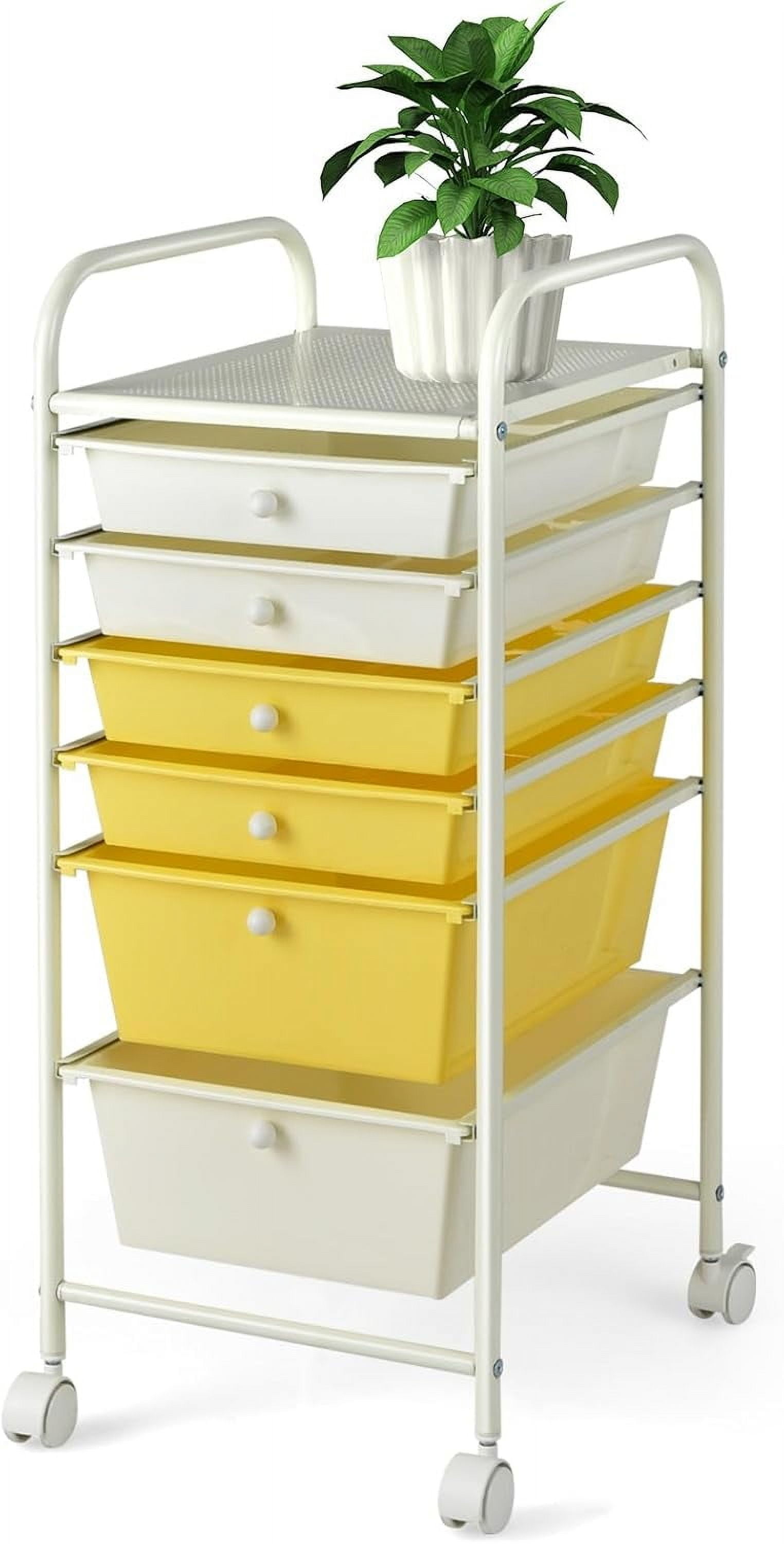 Happygrill 6-Drawer Organizer Cart Tools, Mobile Utility Storage Cart ...