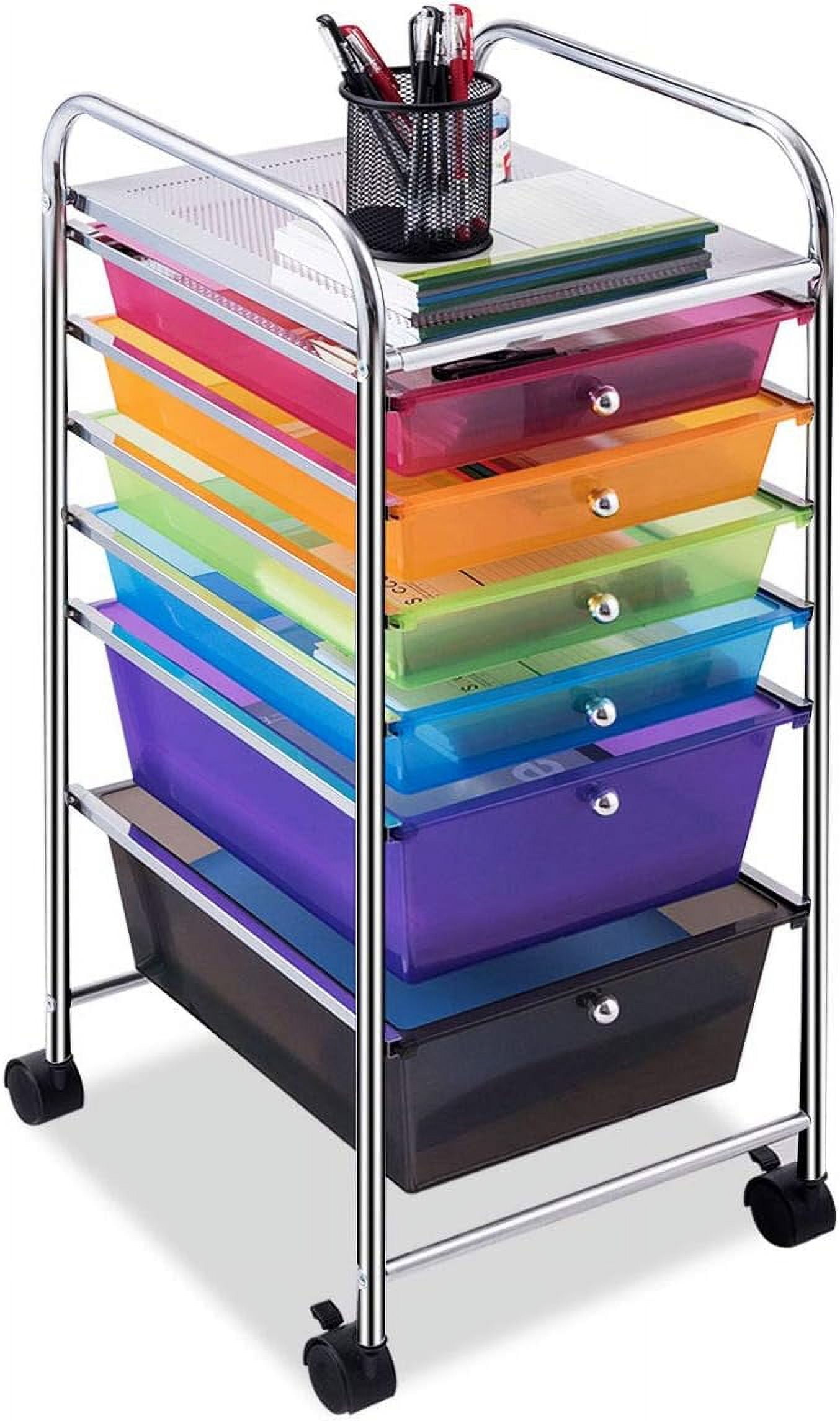 Happygrill 6-Drawer Organizer Cart Tools, Mobile Utility Storage Cart ...