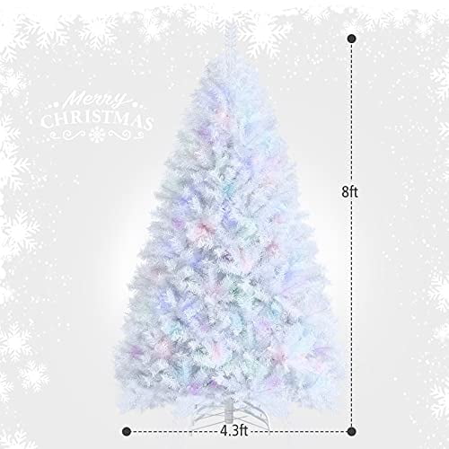Happygrill 8FT White Christmas Tree Realistic Lush Xmas Tree with 1636 ...