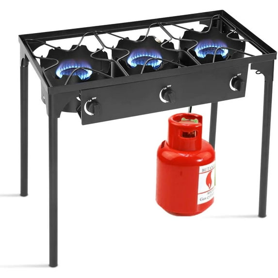 Happygrill Camping Stove Outdoor, High Pressure 3 Burner Propane Gas ...