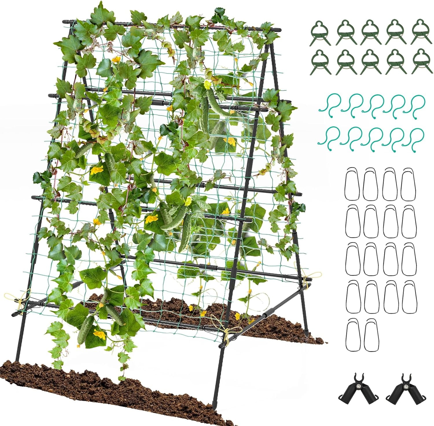 Happygrill Cucumber Trellis, Trellis for Climbing Plants Outdoor ...