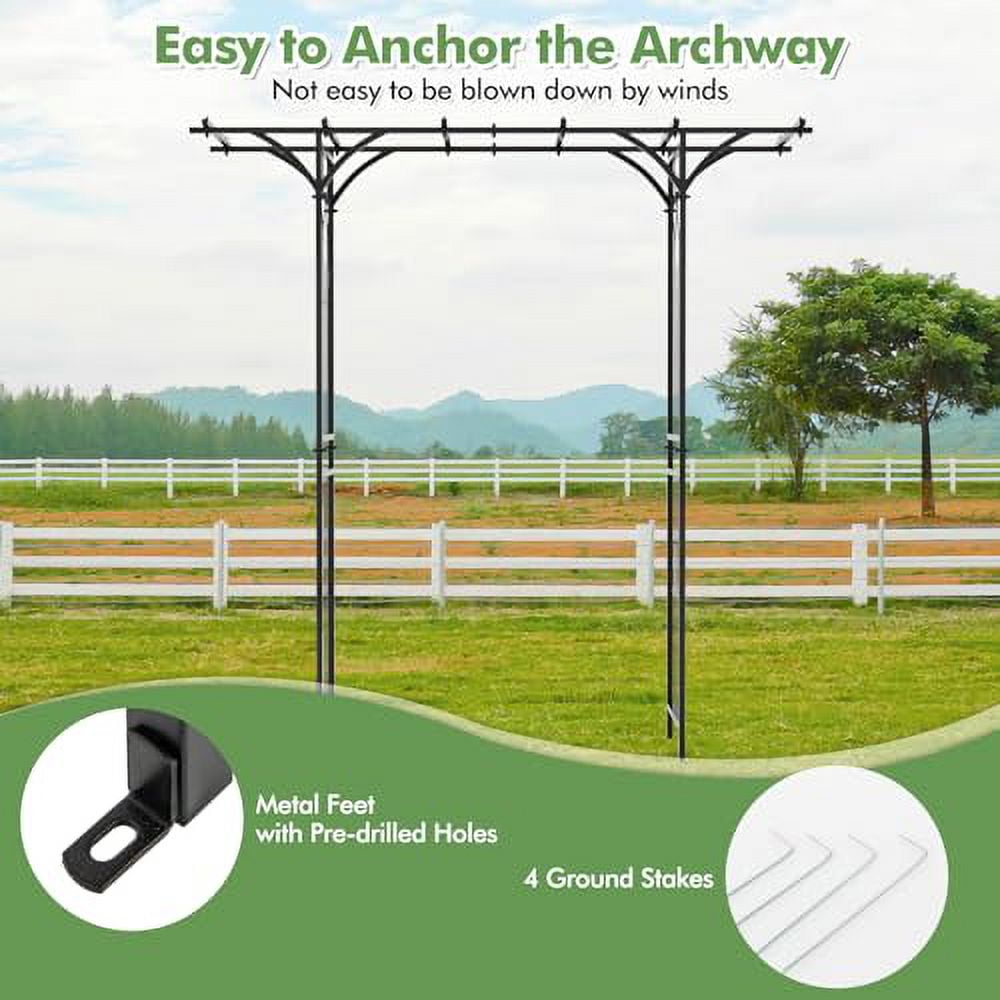 Happygrill Garden Arbor, 6.8 FT Decorative Archway Trellis with ...