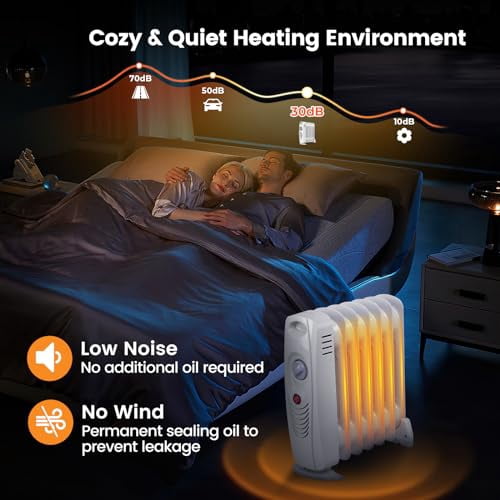 Happygrill Oil Filled Radiator Heater 700W Portable Space Heater ...