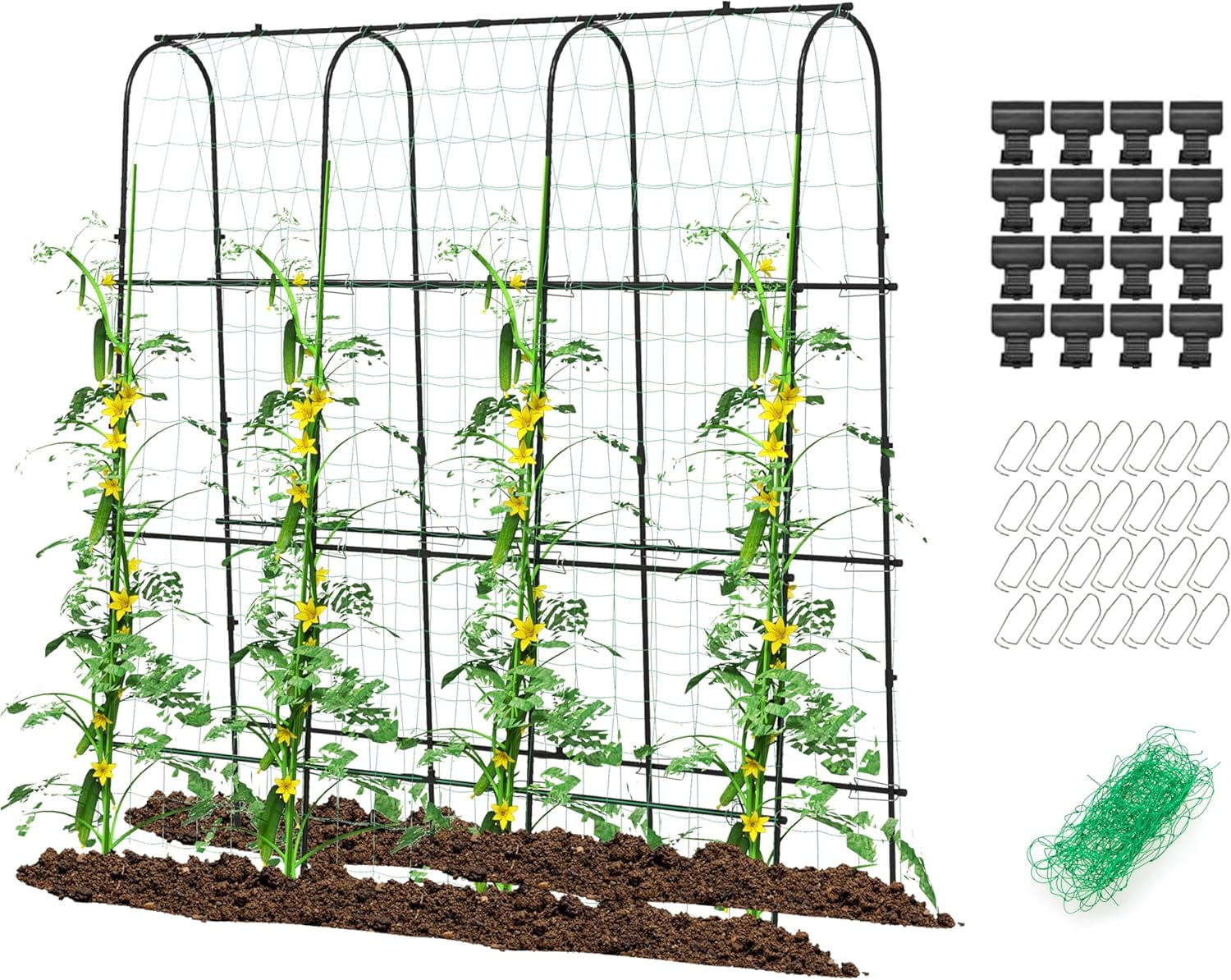 Happygrill Trellis for Climbing Outdoor, 71” x 71” Metal Cucumber ...