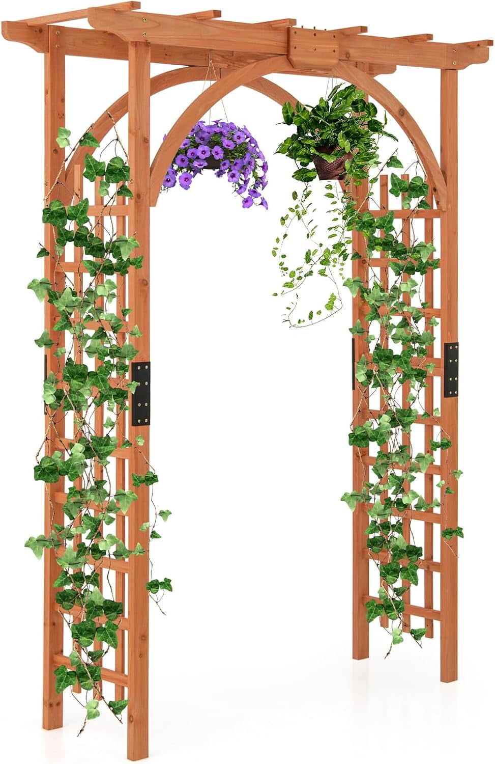 Happygrill Wood Garden Arbor, 84 Inch Outdoor Archway Pergola w ...