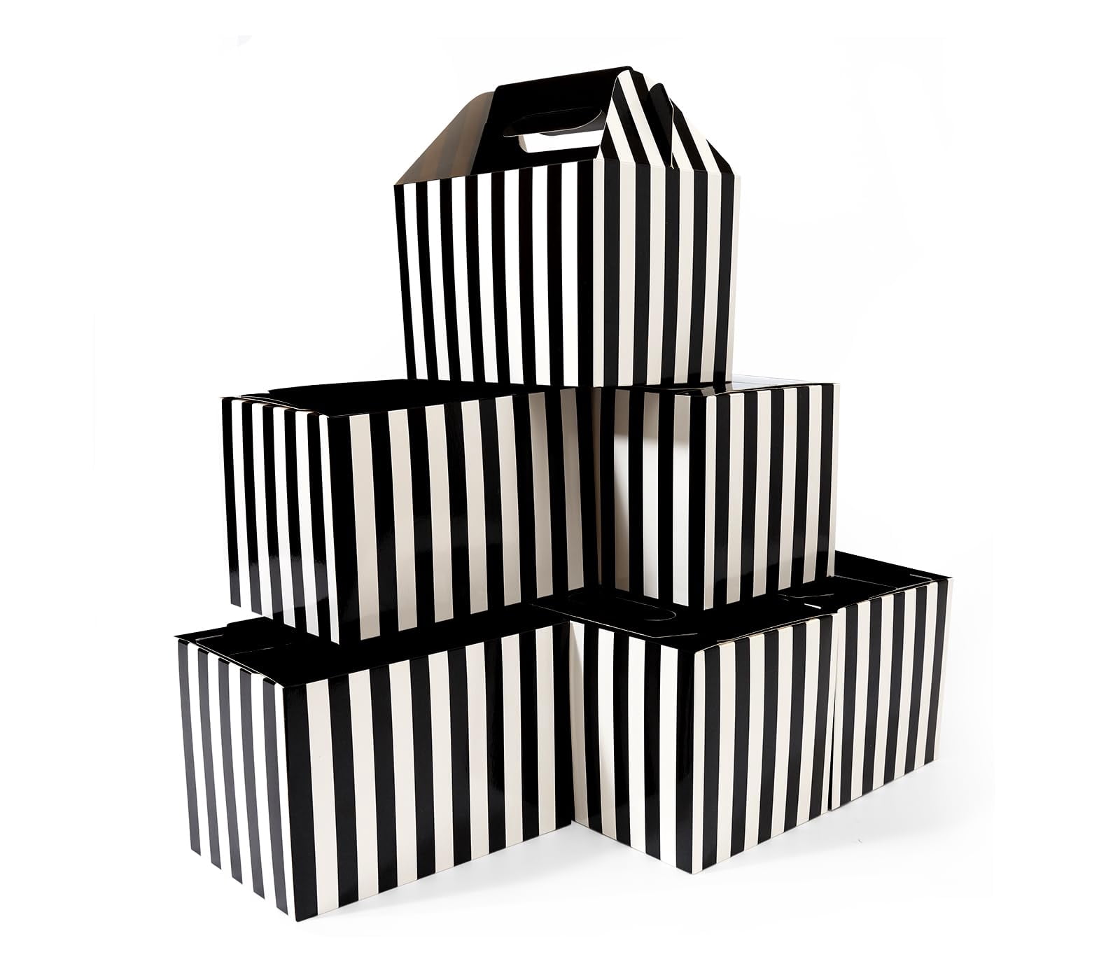 Happyhiram 40-Pack Large Gable Boxes Black Striped - 9x6x6 Inch Sturdy ...