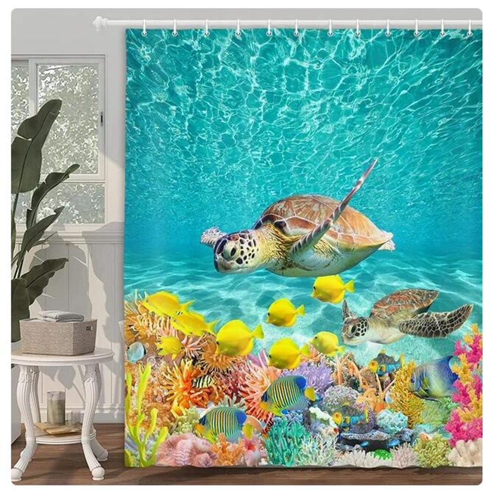 Happyline Sea Turtle Shower Curtain Spring Deor Sea Turtles And