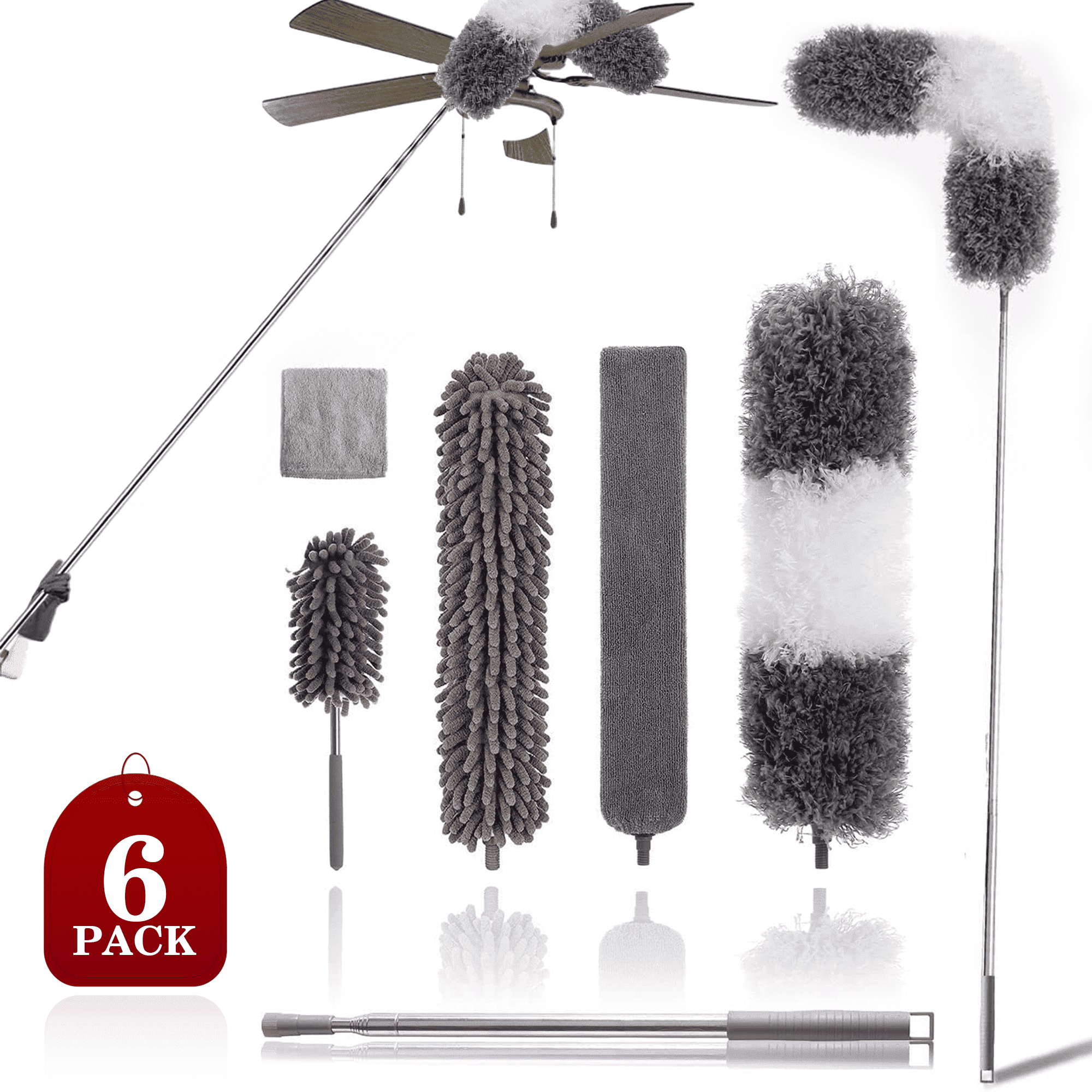 Happylost Dusters for Cleaning, Microfiber Feather Duster Kit for High ...