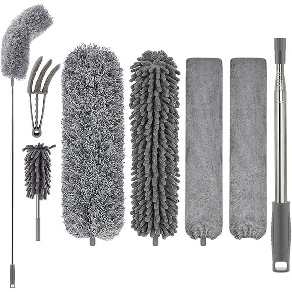 Microfiber Feather Duster with 100 inches Extension Pole, Dusters for ...
