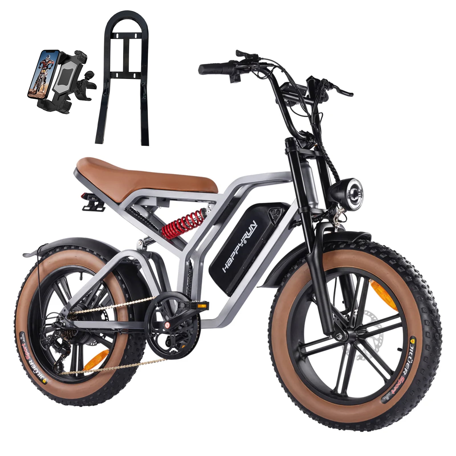 "Happyrun 20"" Fat Tire Electric Bike, Adult Ebike with 750W Motor & 48V 18Ah Battery" - Walmart ...