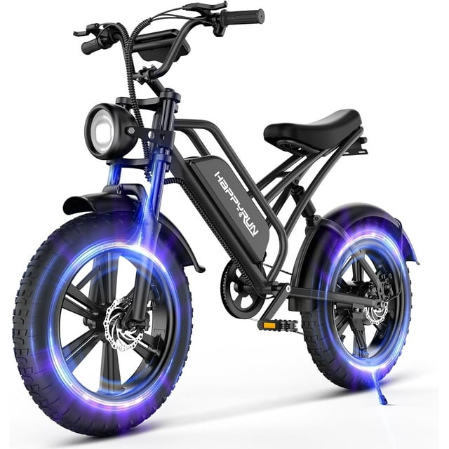 "Happyrun Adults Electric Bicycle with 20"" Fat tire, 750W Motor, 48V ...