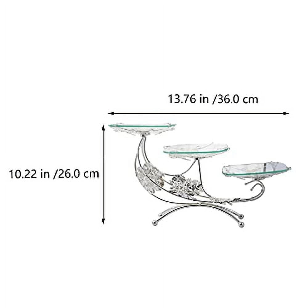 Happyyami Jewelry Organizer Tray Metal Cake Stand Rack Holder European ...