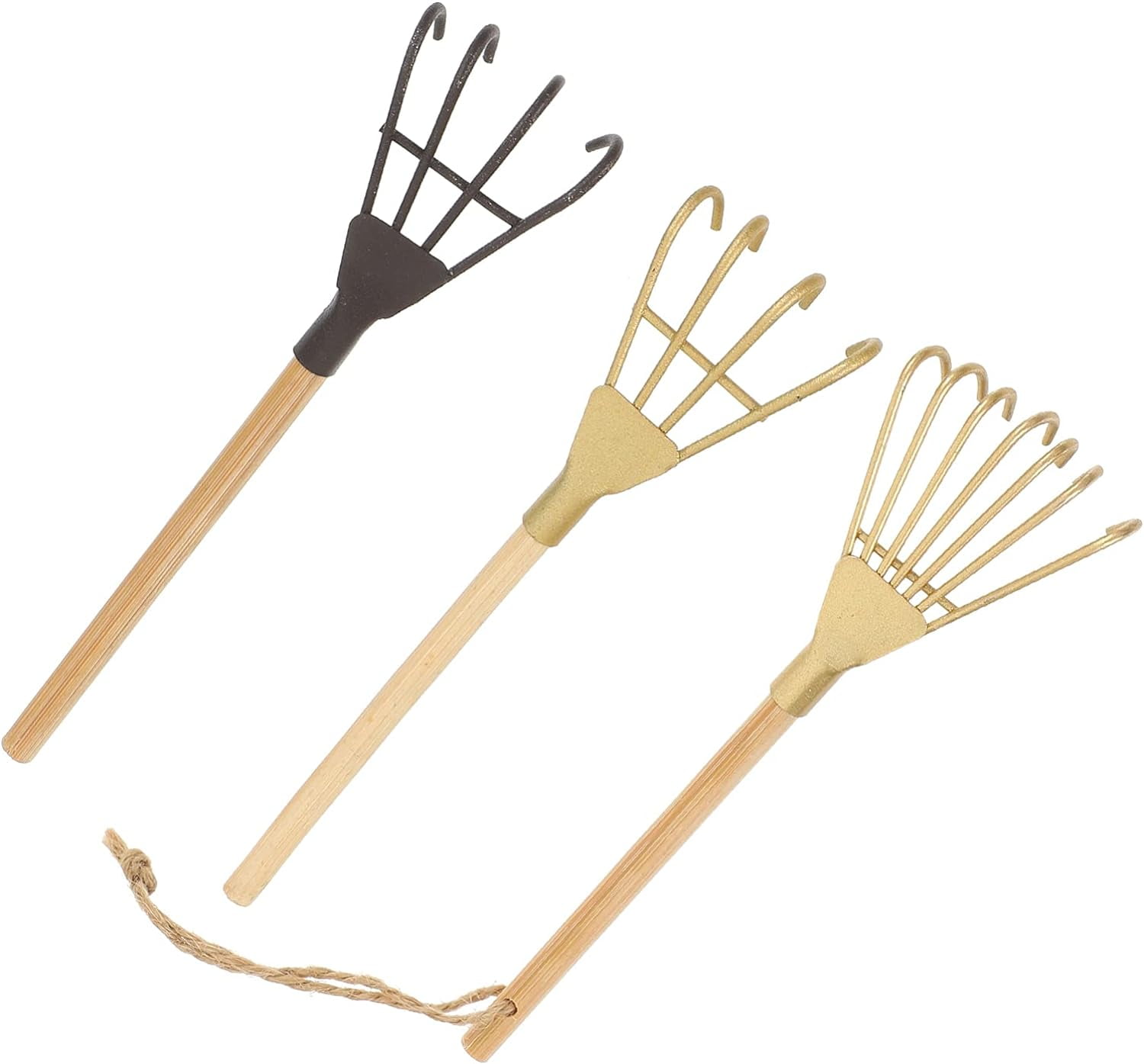Happyyami Mini Rake 3 Piece Set Garden Hand Rake Iron Fan Rake Garden ...