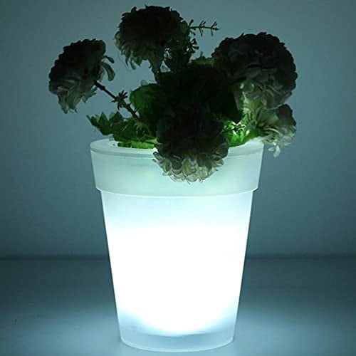 Happyyami Solar Powered Flowerpot Glow in The Dark Planters Led ...