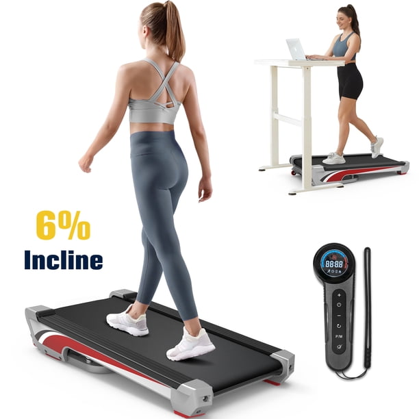 Hapycity Under Desk Treadmill Walking Pad With 6% Incline 350lbs 4 MPH ...