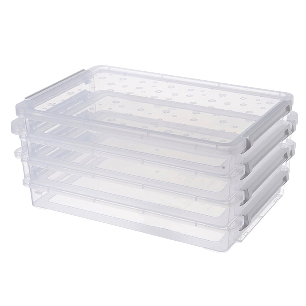 Haqieyen 4 Clear Stackable Storage Boxes A4+ Paper Organizer - Walmart.com