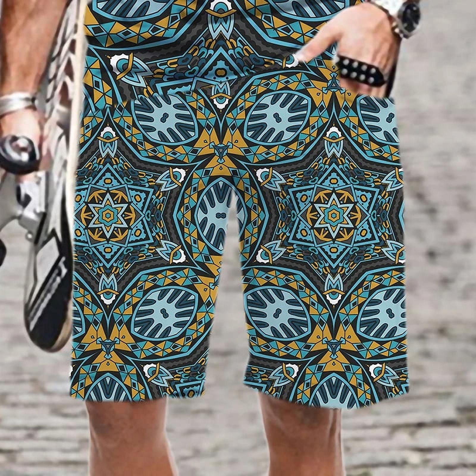 Harajuku 3D Ethnic Exotic Patterns Printed Beach Shorts Men Summer ...