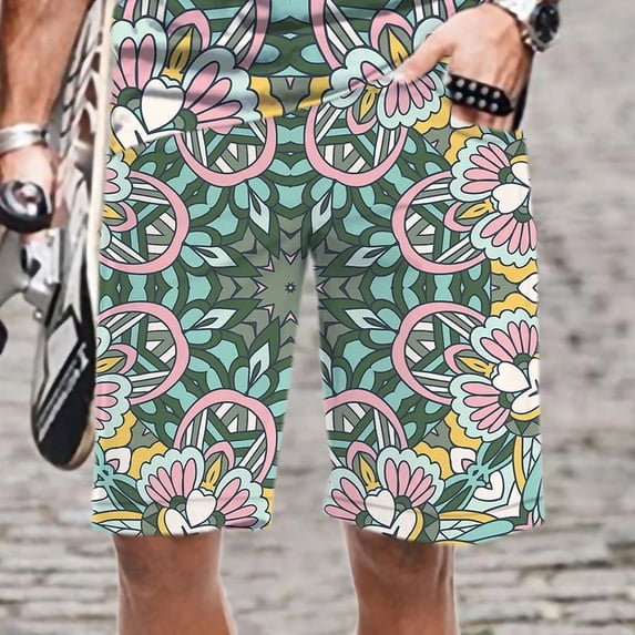 Harajuku 3D Ethnic Exotic Patterns Printed Beach Shorts Men Summer ...