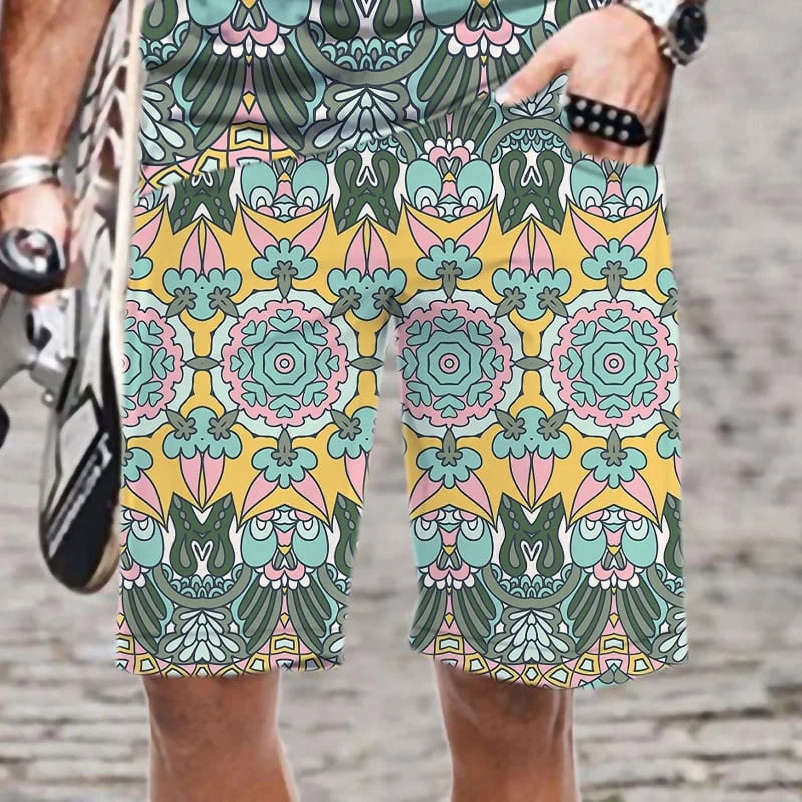 Harajuku 3D Ethnic Exotic Patterns Printed Beach Shorts Men Summer ...