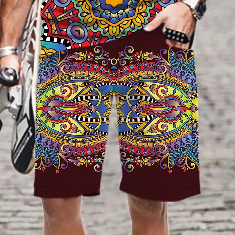 Harajuku 3D Printed Ethnic Exotic Patterns Beach Shorts Men Summer ...