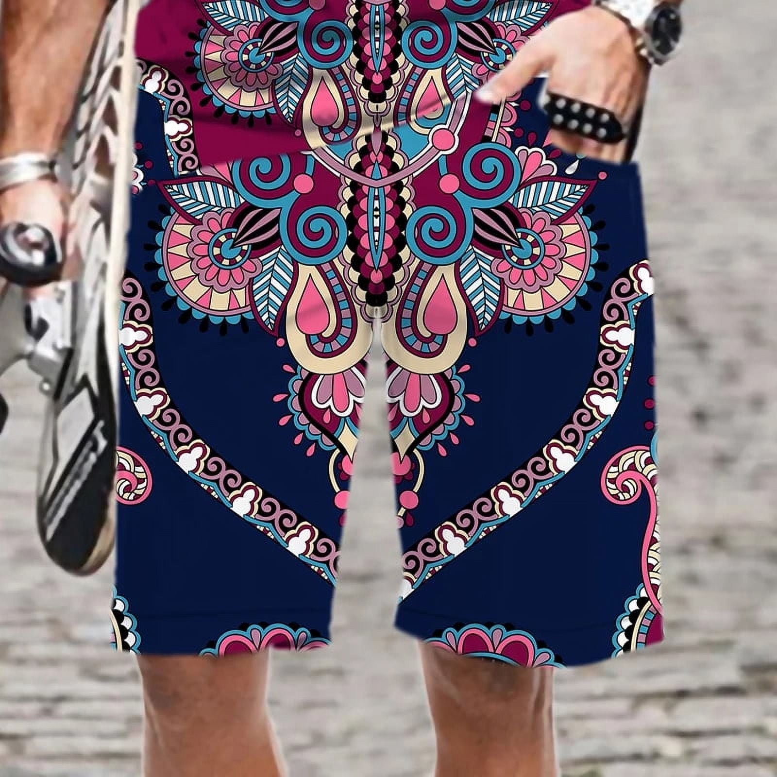 Harajuku 3D Printed Ethnic Exotic Patterns Beach Shorts Men Summer ...