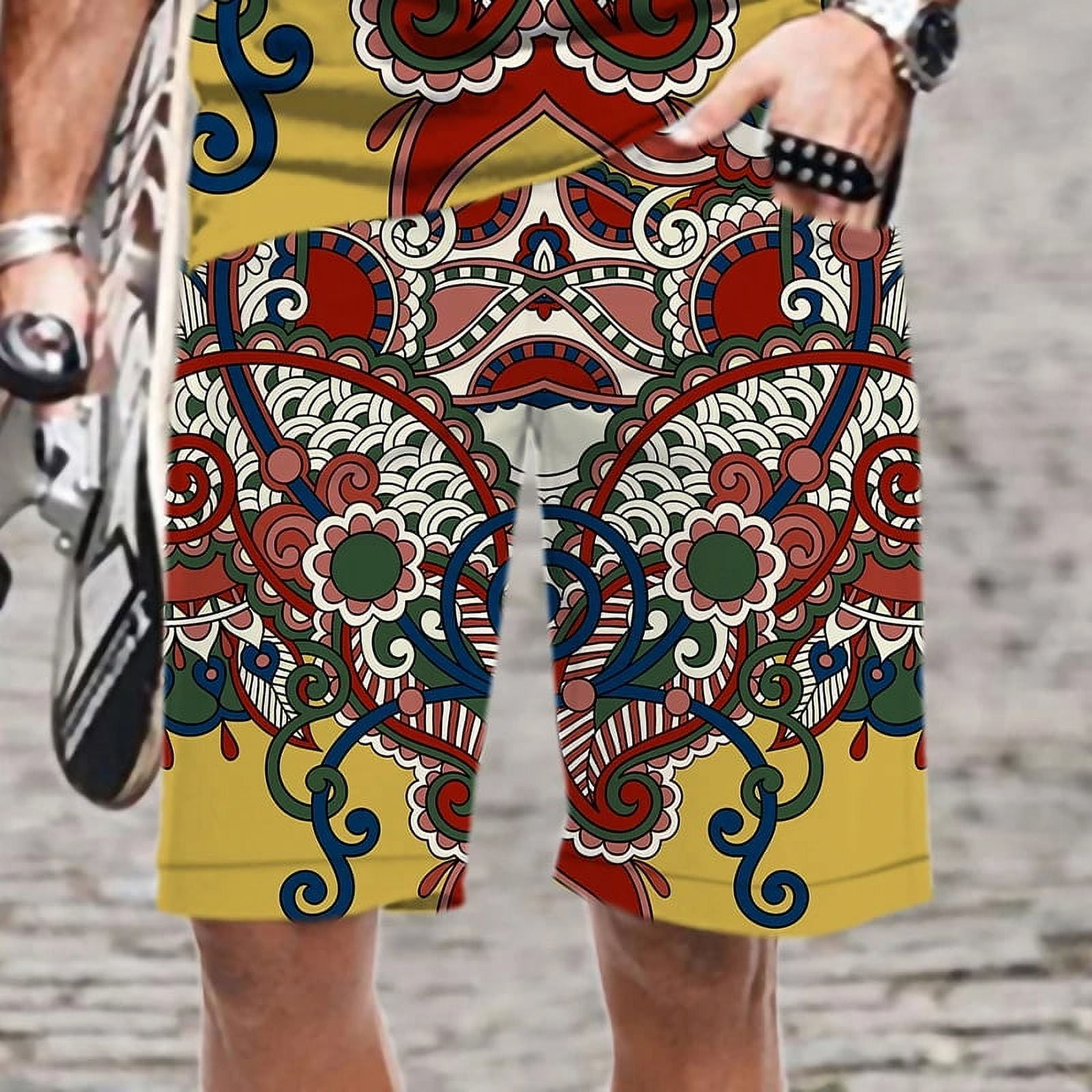 Harajuku 3D Printed Ethnic Exotic Patterns Beach Shorts Men Summer ...
