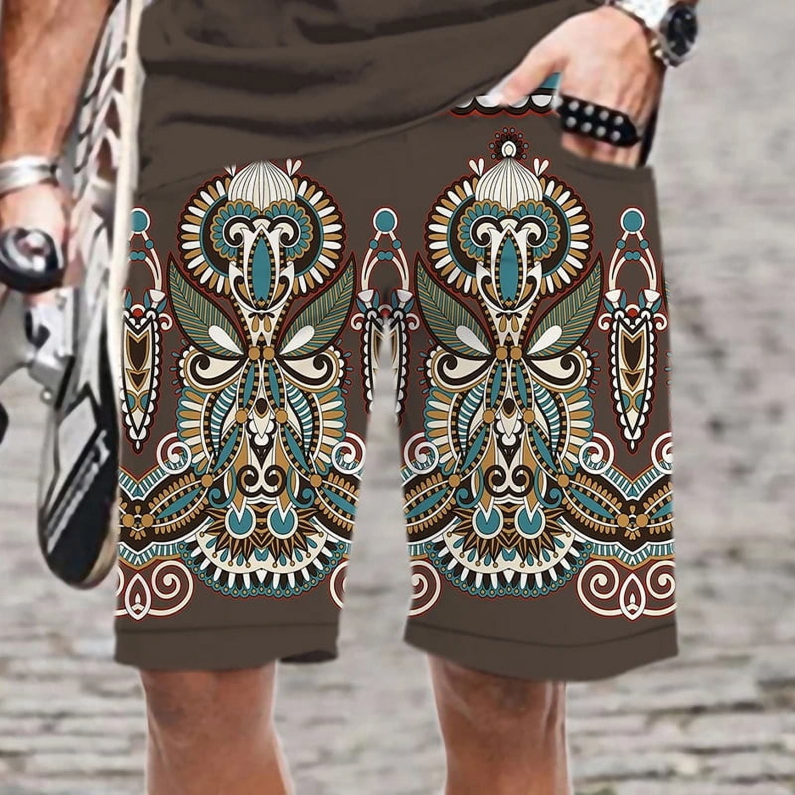 Harajuku 3D Printed Ethnic Exotic Patterns Beach Shorts Men Summer ...