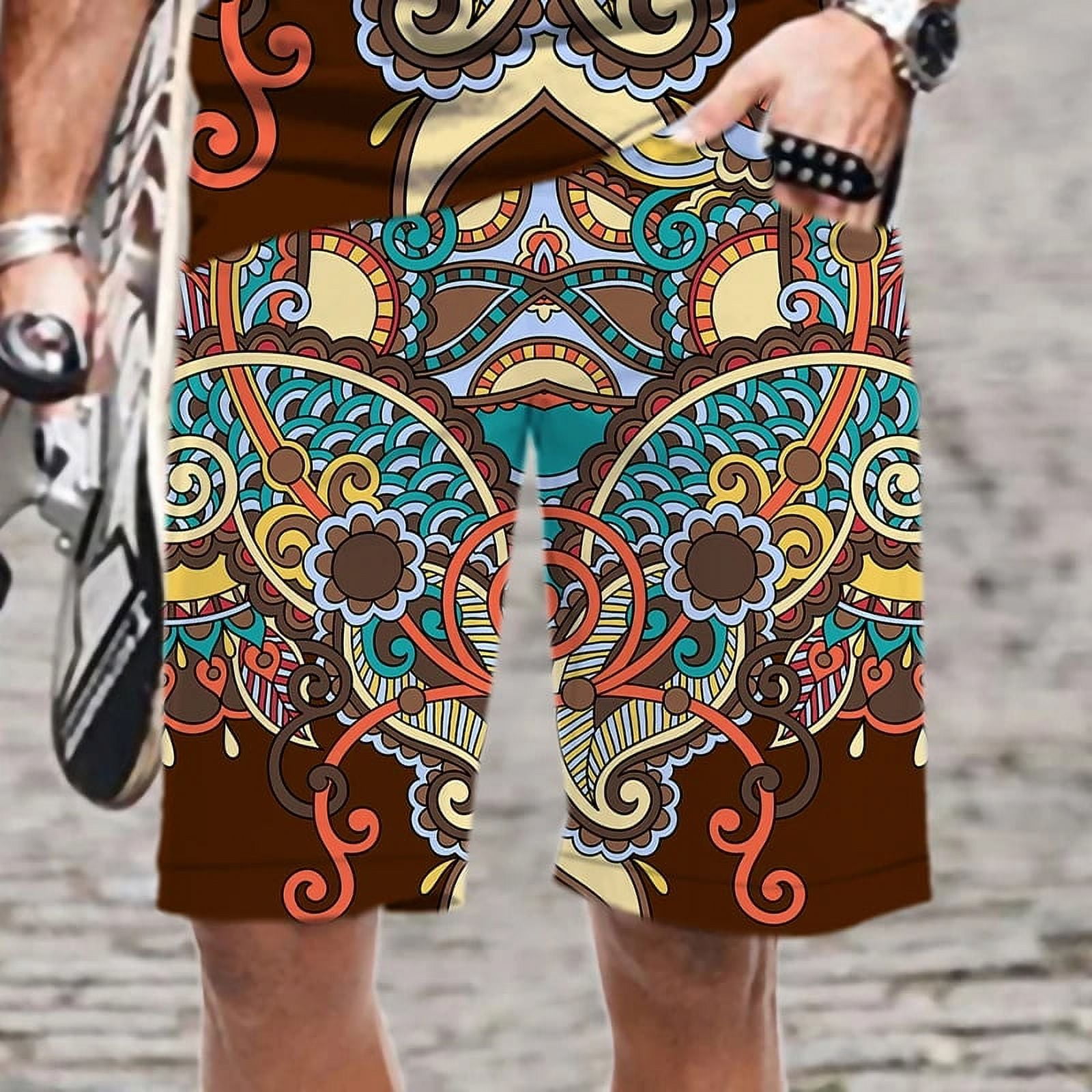 Harajuku 3D Printed Ethnic Exotic Patterns Beach Shorts Men Summer ...