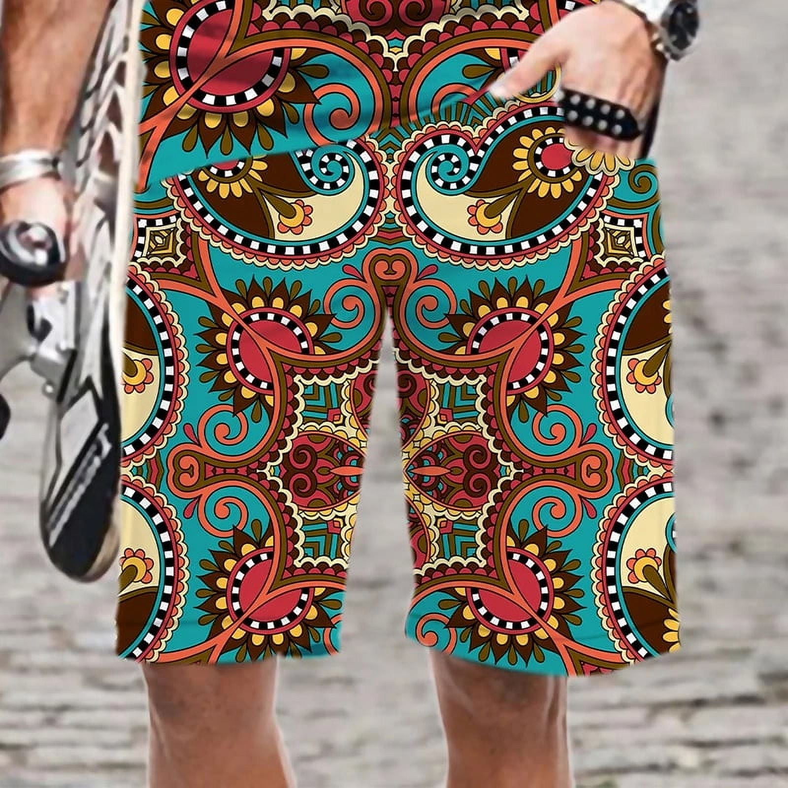Harajuku 3D Printed Ethnic Exotic Patterns Beach Shorts Men Summer ...