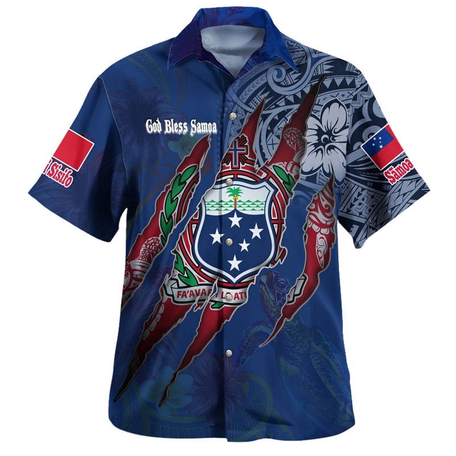 Harajuku Summer 3D American Samoa Tribal Coat Of Arm Printing Shirts Men wear Short Shirts Cool ...