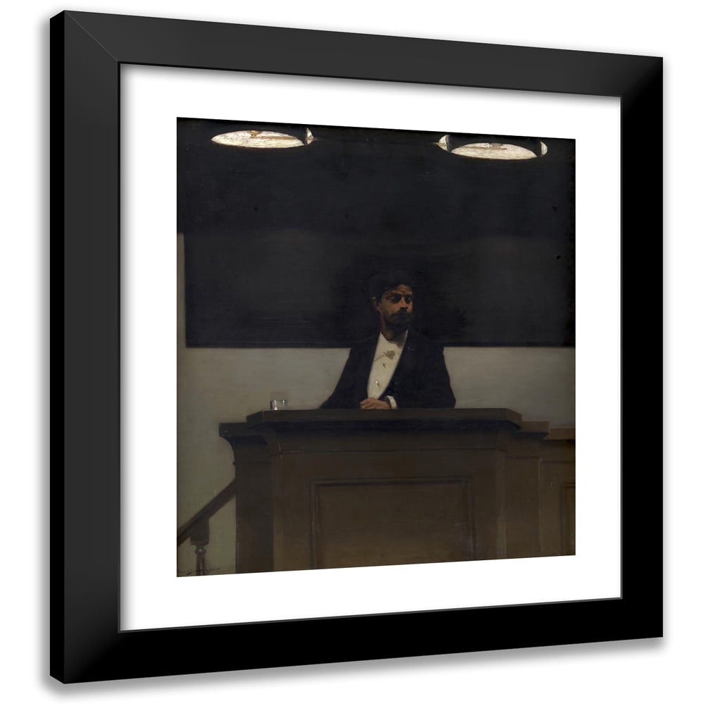 Harald Slott-Møller 12x14 Black Modern Framed Museum Art Print Titled - Georg Brandes at the ...