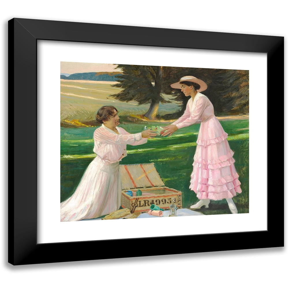 Harald Slott-Møller 17x15 Black Modern Framed Museum Art Print Titled - Picnic in the Forest ...