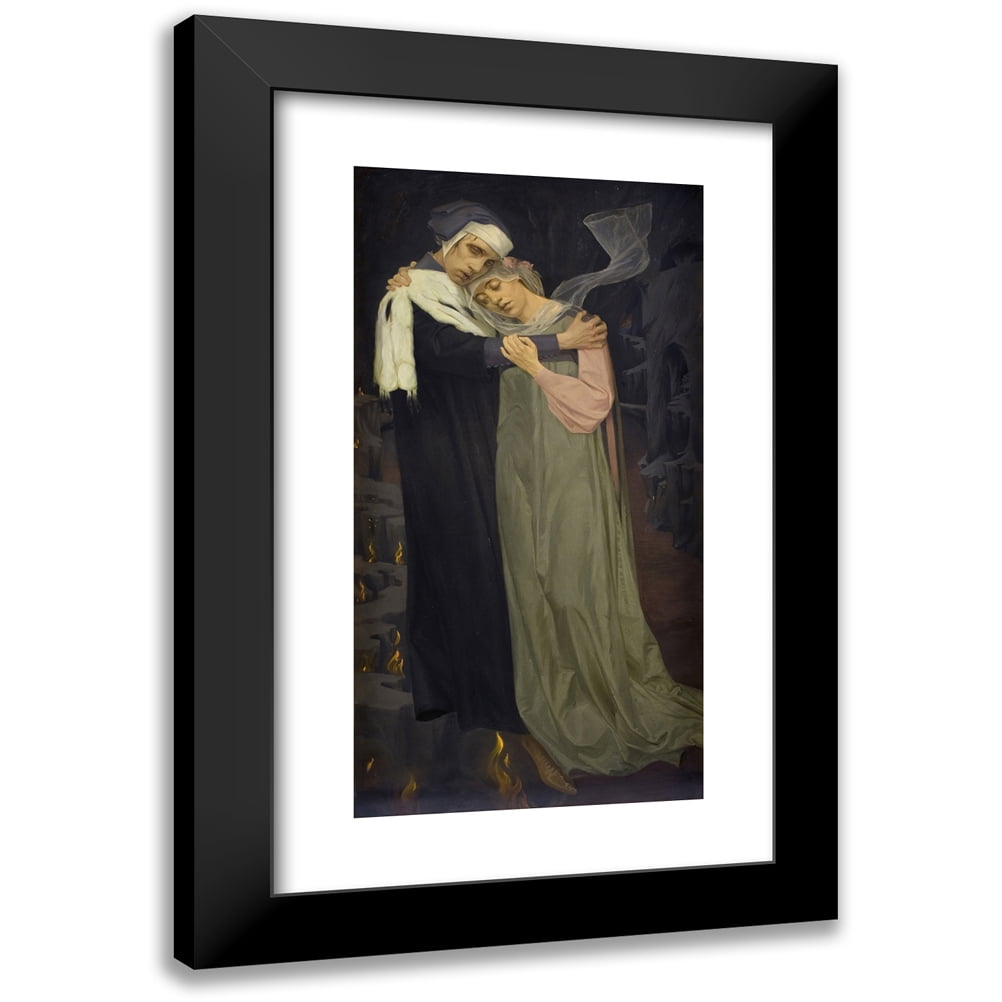 Harald Slott-Møller 9x14 Black Modern Framed Museum Art Print Titled - Paolo and Francesca (1904 ...