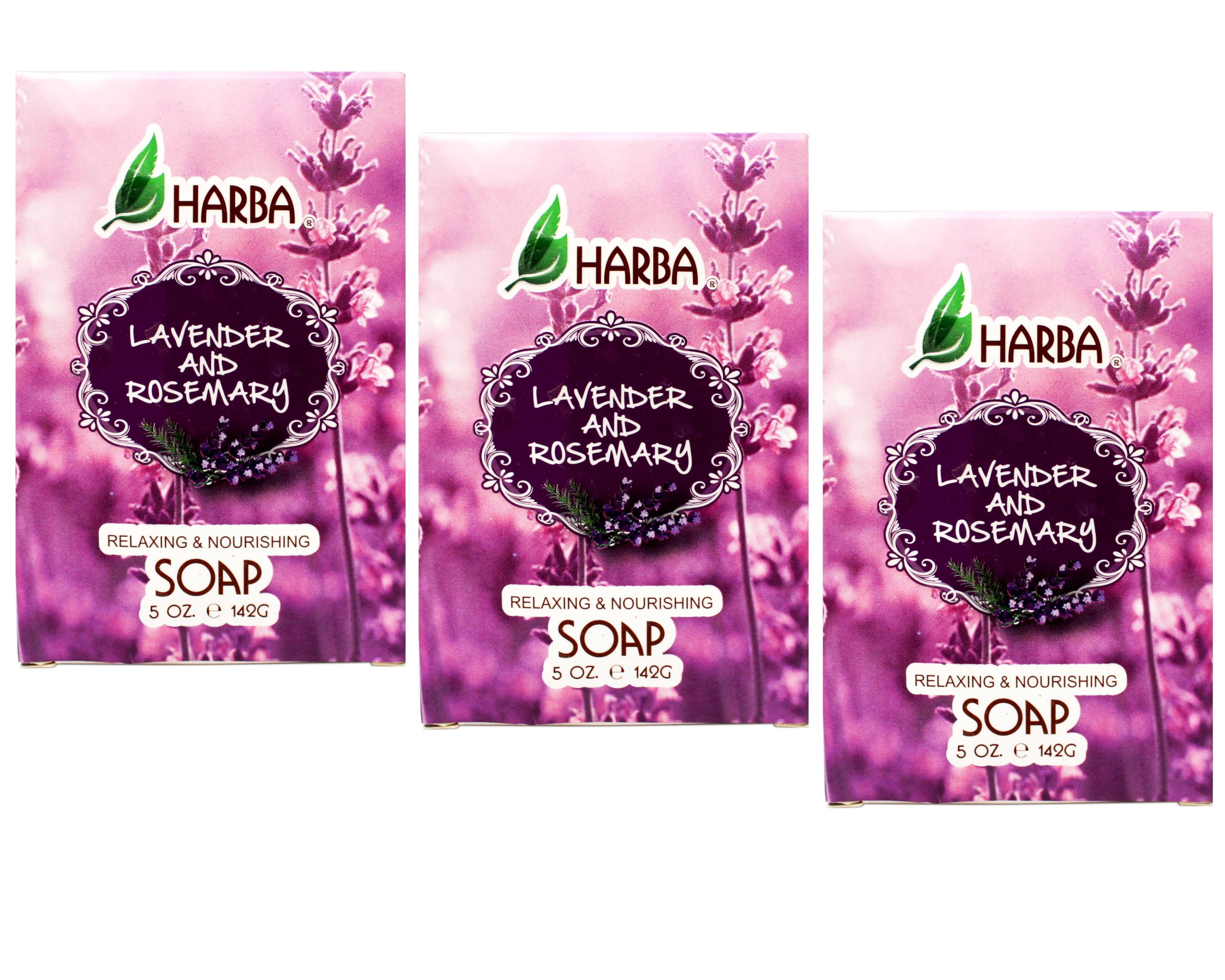 Harba Bath Soap, Relaxing & Nourishing, Lavender & Rosemary, 5 OZ - 3 ...