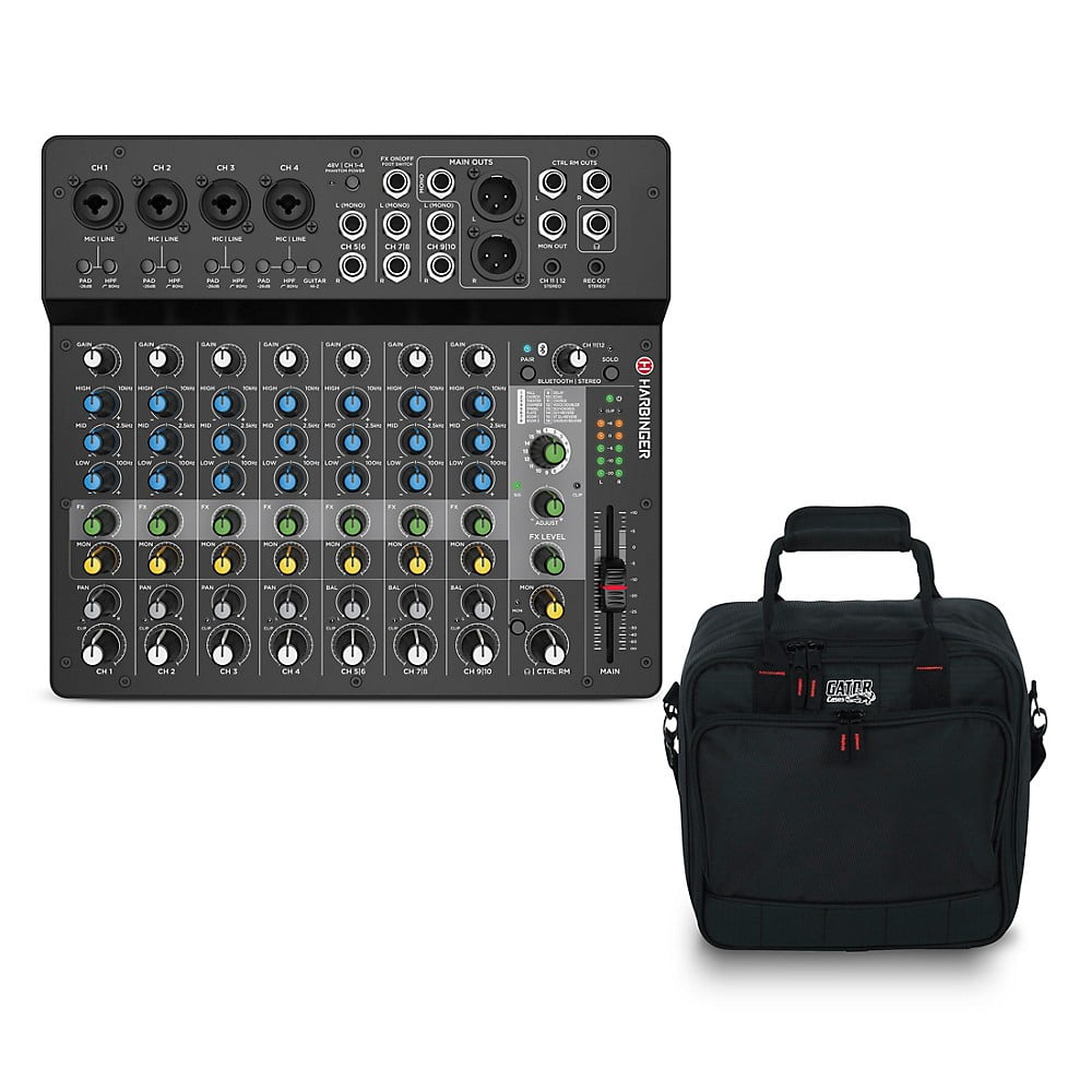 Harbinger LV12 Wireless DJ Electronic Mixer with Gator Bag - Walmart.com