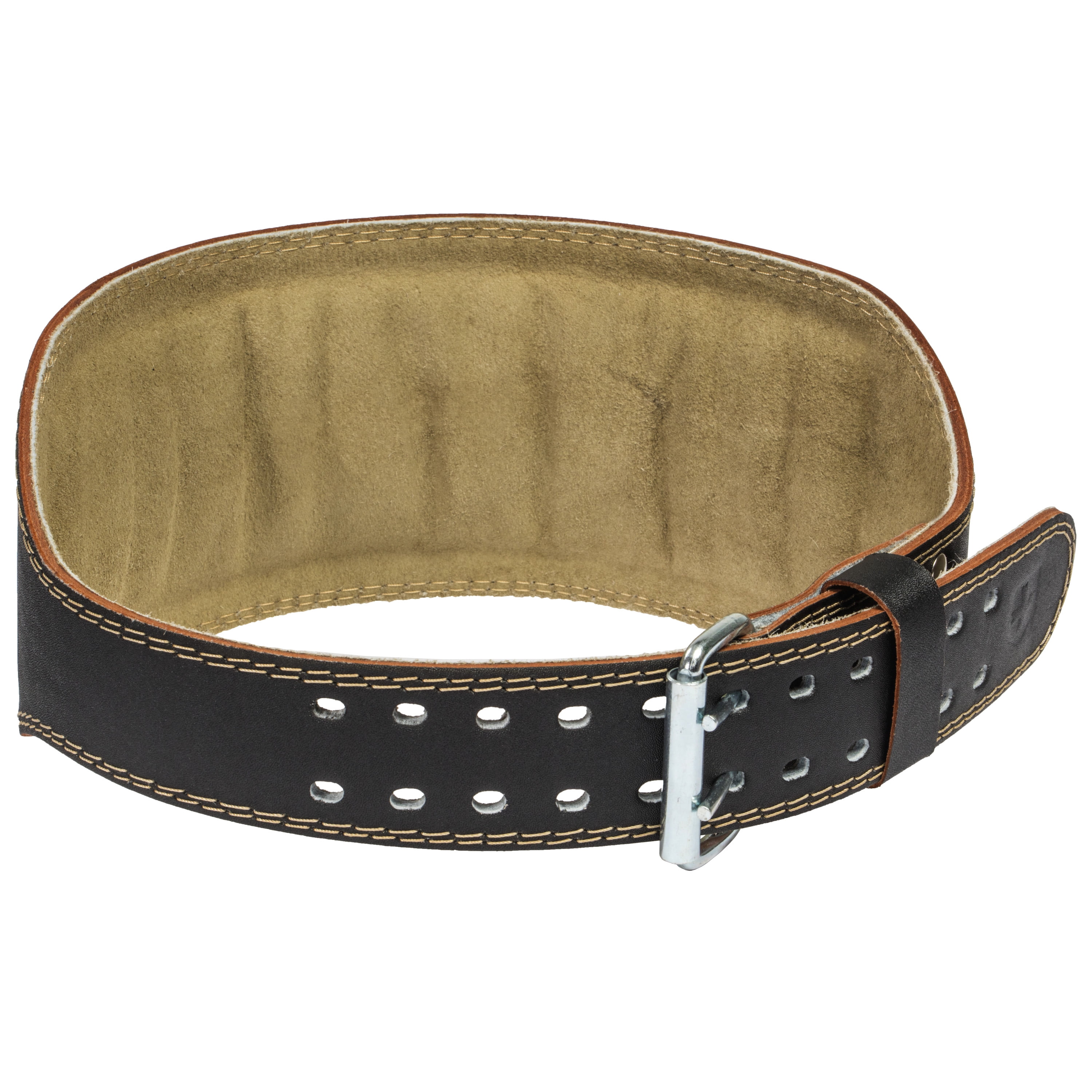 Harbinger Padded Leather Contoured Weightlifting Belt with Suede Lining ...
