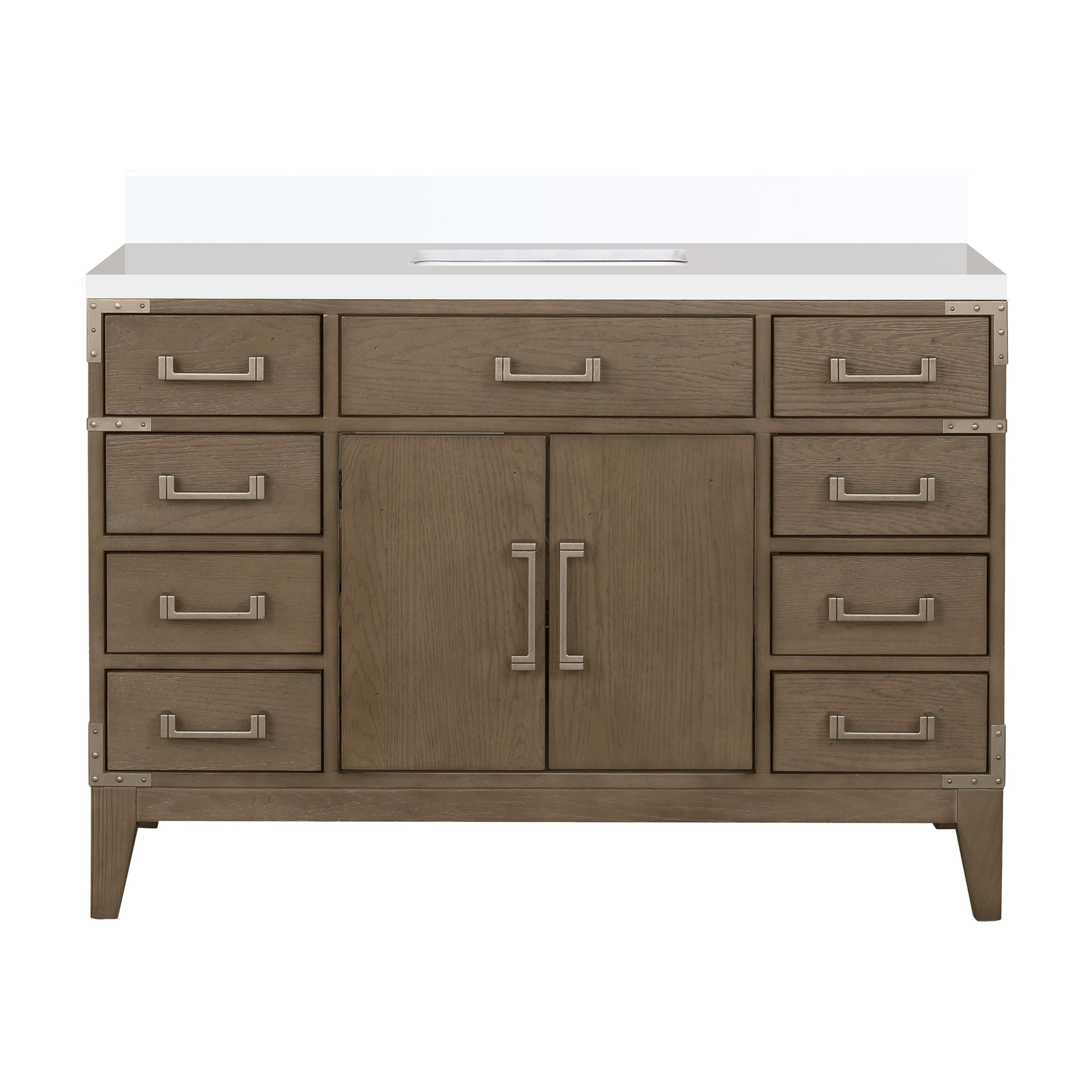 Harbor 48 in W x 22 in D Grey Oak Single Bath Vanity and Cultured Marble Top - Walmart.com
