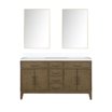 Woodhaven 60 in W x 22 in D Brown Oak Double Bath Vanity, White Quartz ...