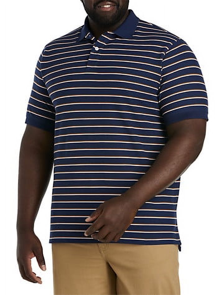 Harbor Bay Tri-Color Stripe Polo Shirt - Walmart.com