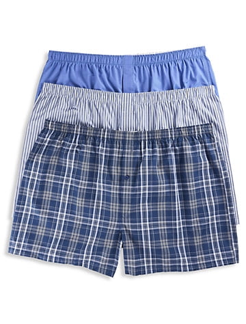 3-pk 4.5 Inch Plaid Woven Boxers Grey 5XL - Walmart.com