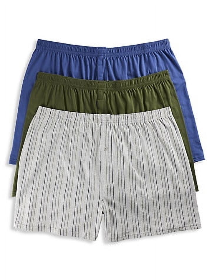 Harbor Bay by DXL Men's Big and Tall 3-pk Striped Knit Boxers Grey ...
