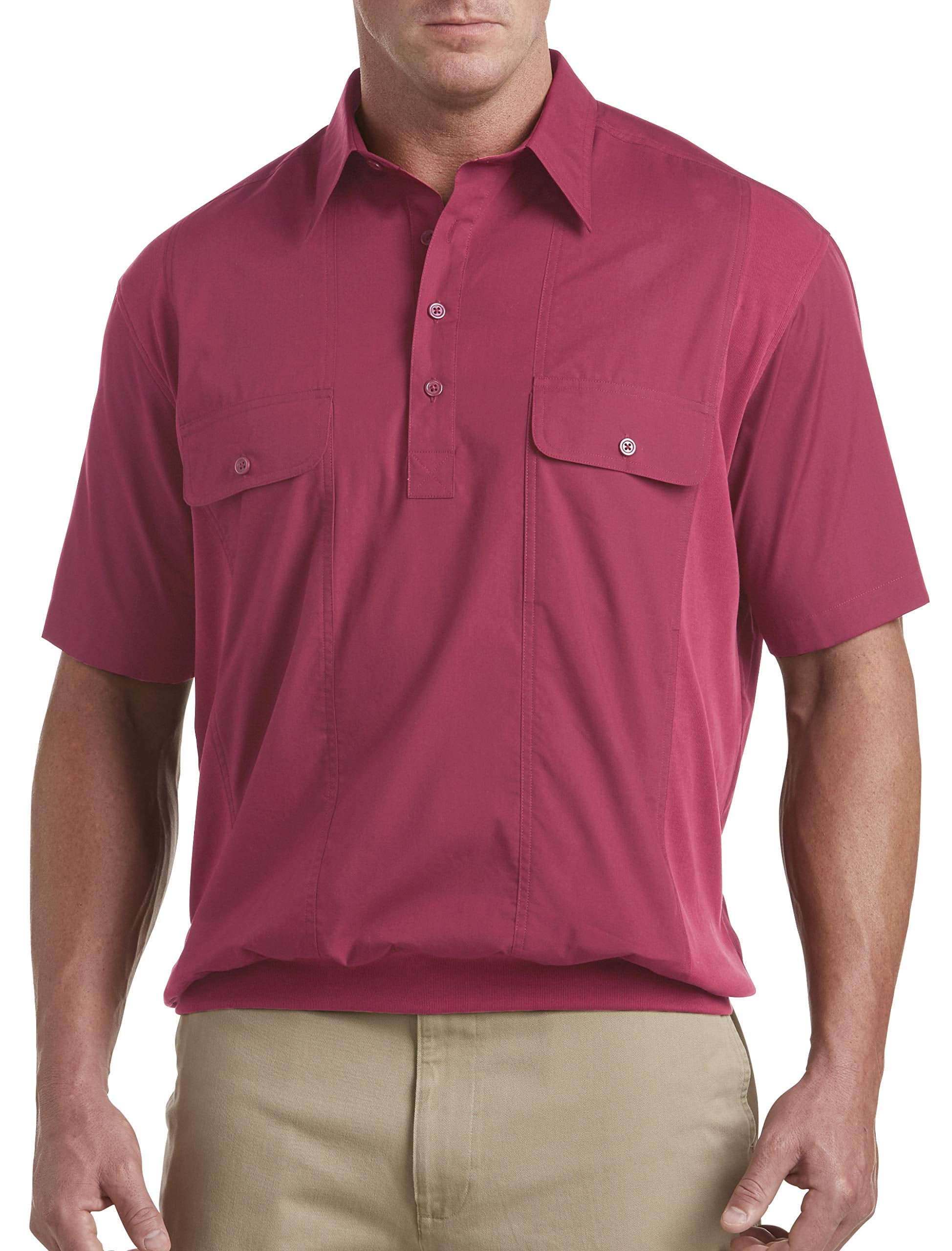 Harbor Bay by DXL Men's Big and Tall Banded-Hem Polo Shirt, Red Bud ...