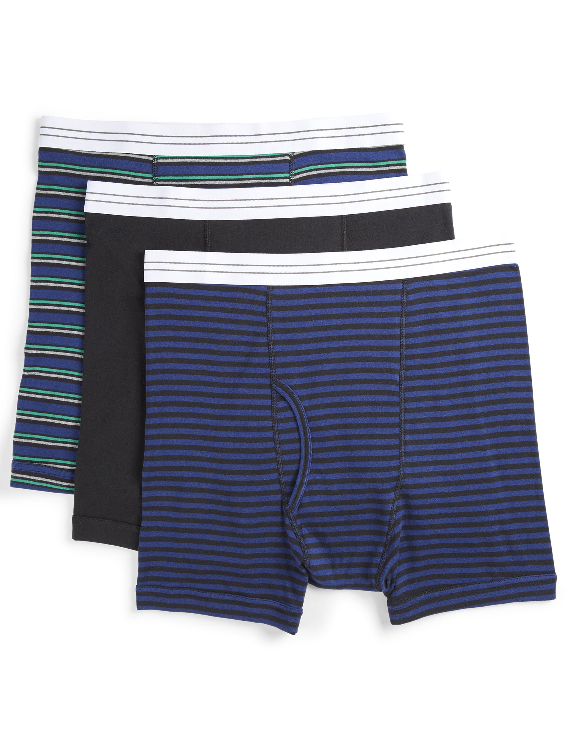 Harbor Bay by DXL Men's 5X Navy Stripe Boxer Briefs, Pack of 3 ...