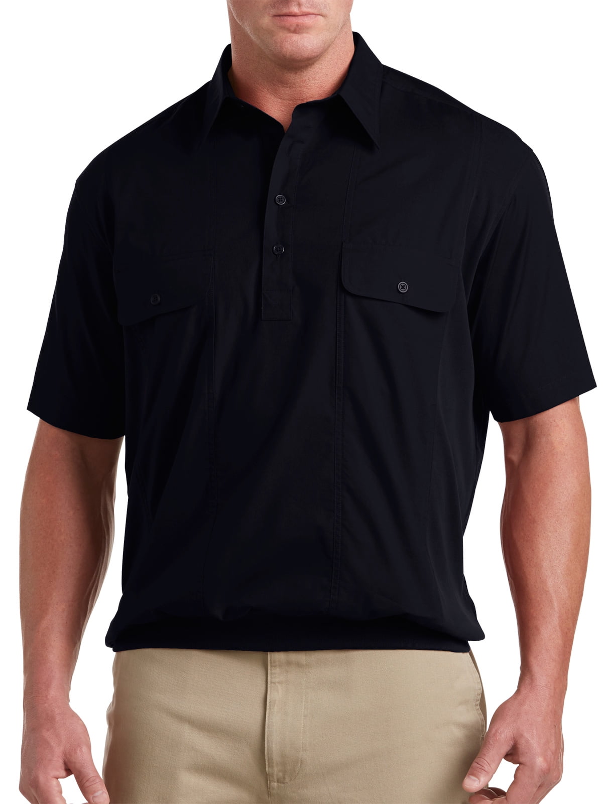 Harbor Bay by DXL Big and Tall Men's Banded-Hem Polo Shirt, Navy, 4X ...