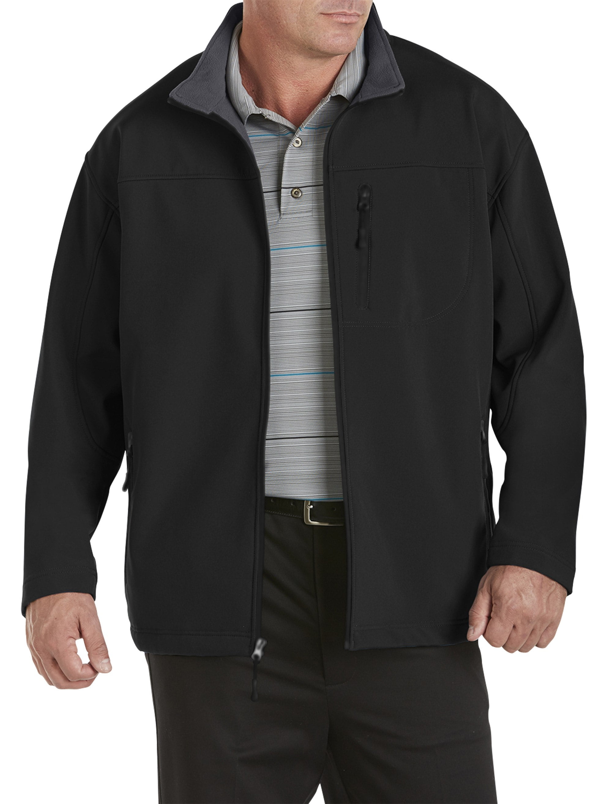 Harbor Bay Men's Bonded Fleece Jacket, Black Charcoal, Polyester, 3XLT ...