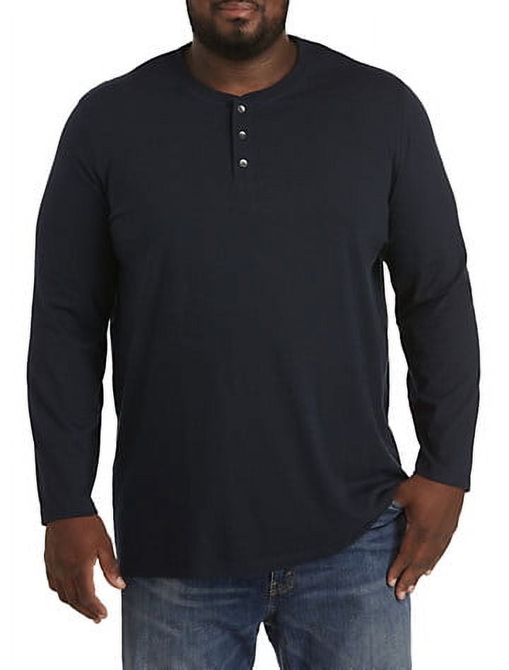 Harbor Bay by DXL Men's Big and Tall Big and Tall Men's Long-Sleeve Wicking Henley Shirt, Navy ...