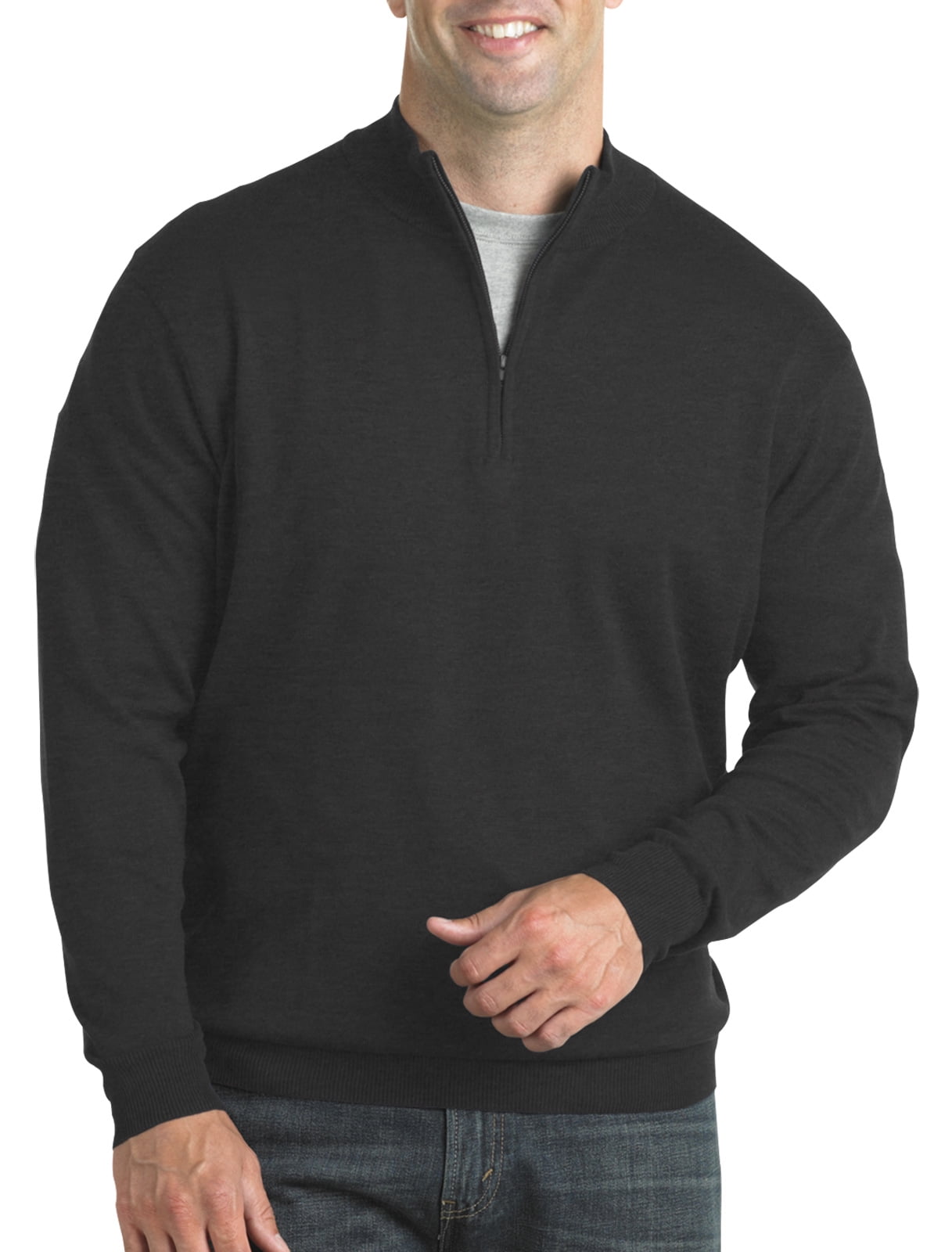 Harbor Bay by DXL Big and Tall Men's Quarter-Zip Pullover Sweater ...