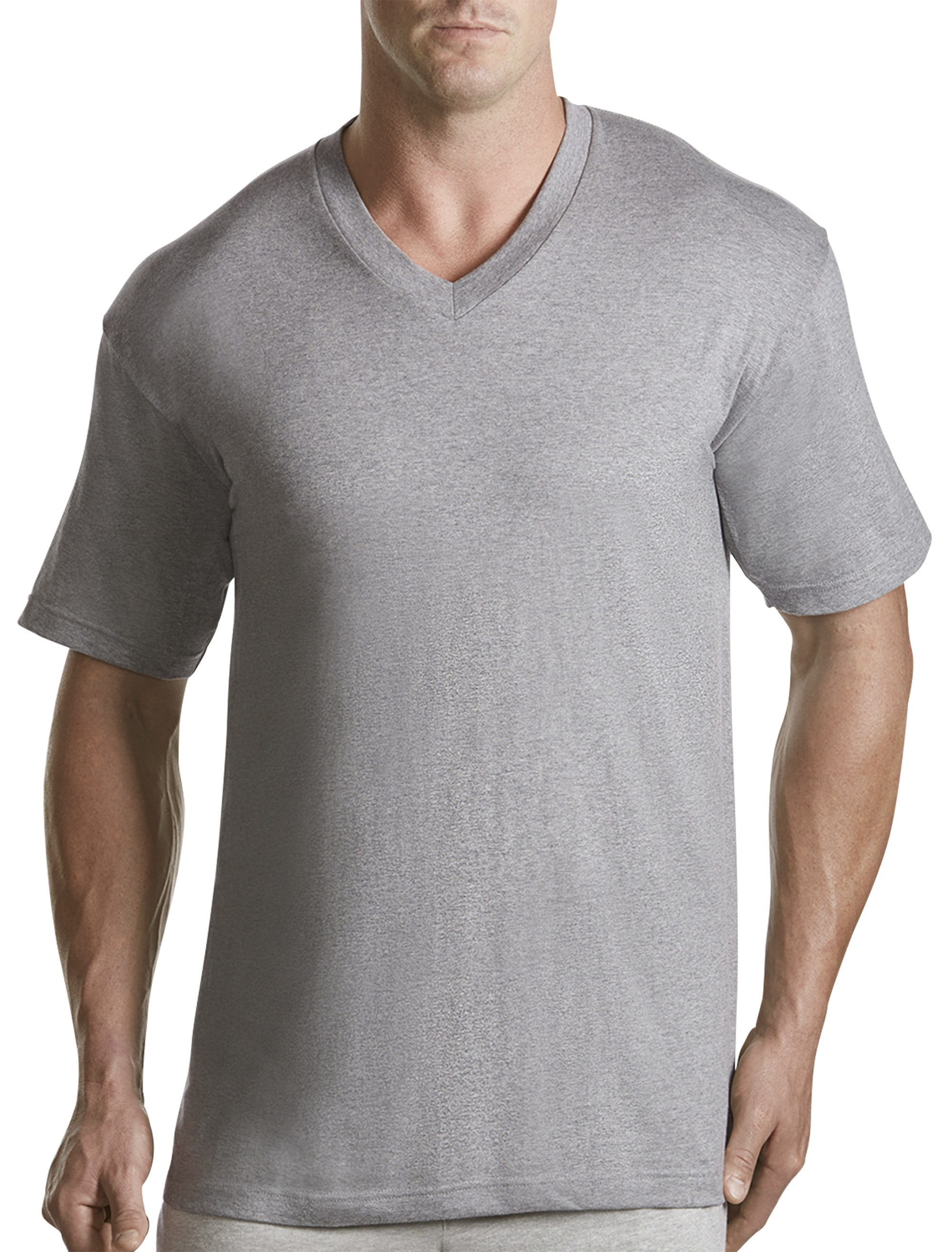 Harbor Bay by DXL Big and Tall Men's V-Neck T-Shirts, Grey, 8XL, Pack ...
