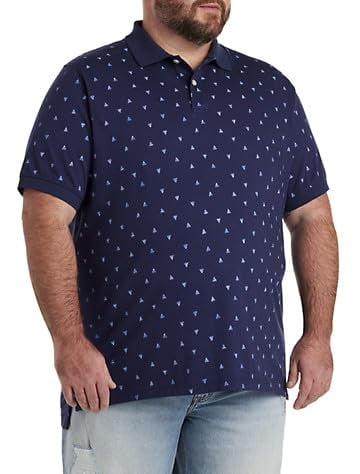 Diamond Print Polo Shirt Blue 4XLT - Walmart.com